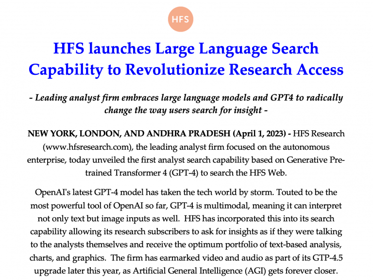 HFS launches large language search capability to revolutionize research ...